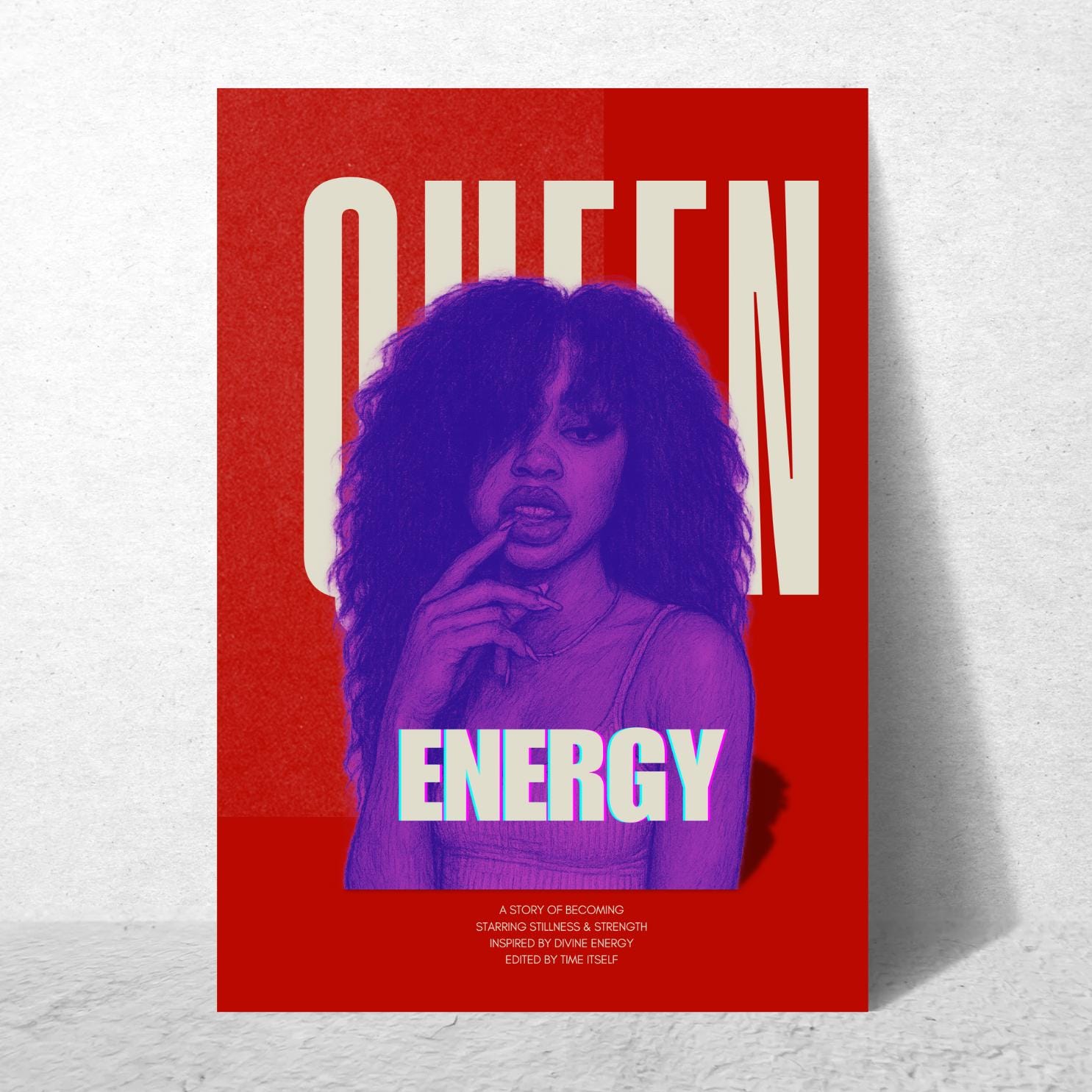 Queen Energy Poster | Bold Minimalist Wall Art | Modern Digital ...