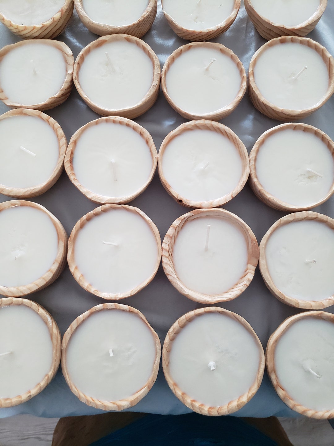 2 Handmade Pine Bowl Candles - Etsy