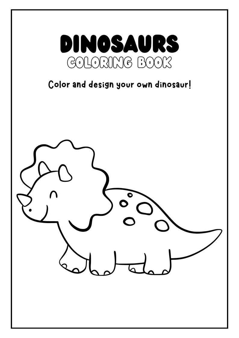 Dinosaur Coloring Book - Etsy