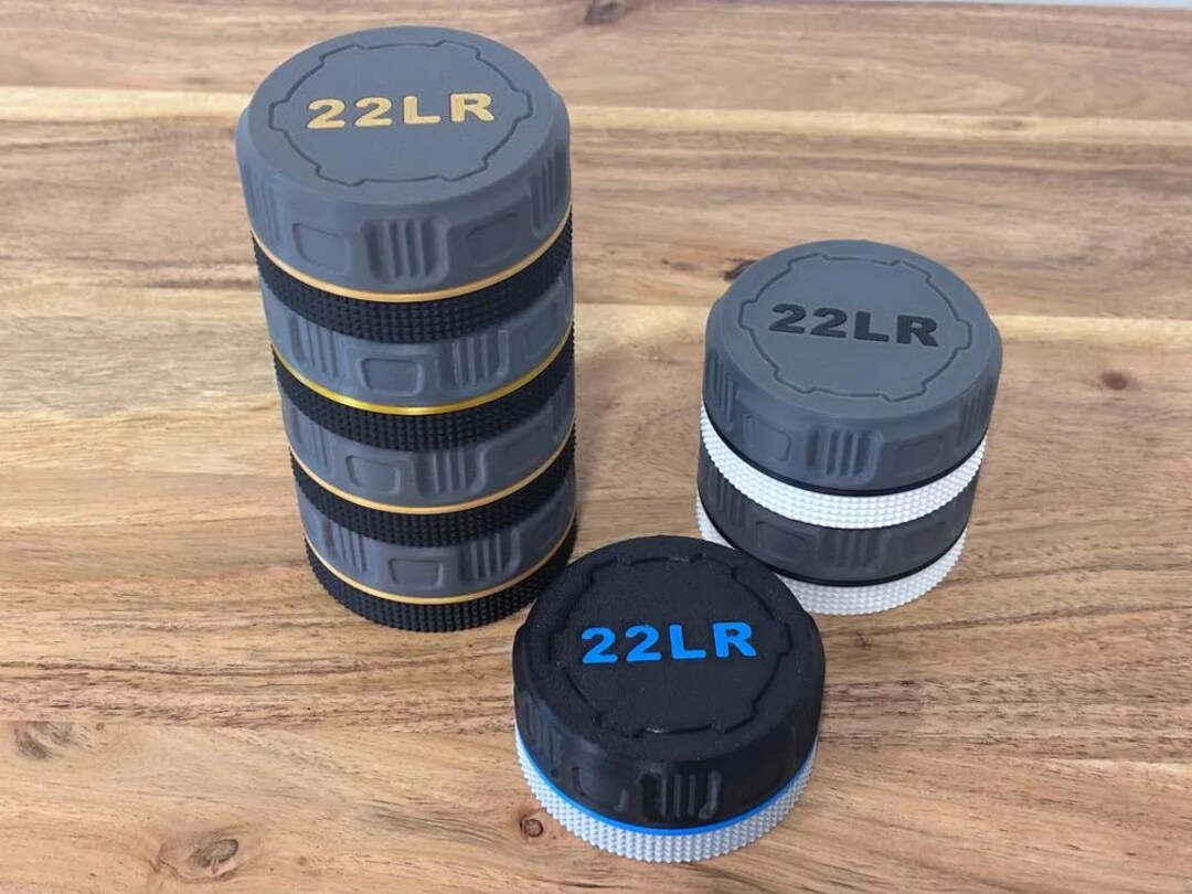 22LR Mini Storage Case With Screw on Lid Stippling on Sides Stackable ...