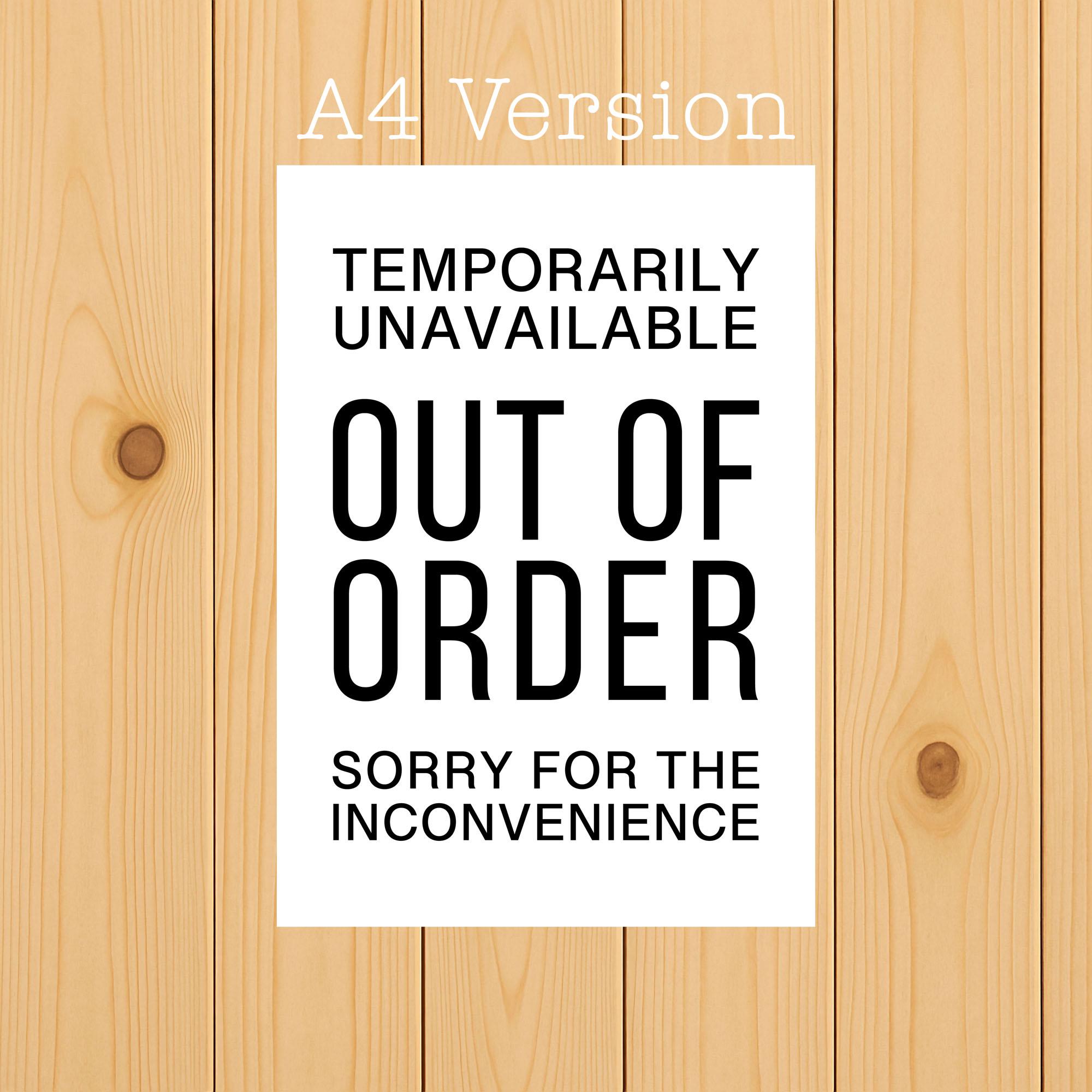 Out of Order Sign: Printable Notice for Business, Restroom (A4/US ...