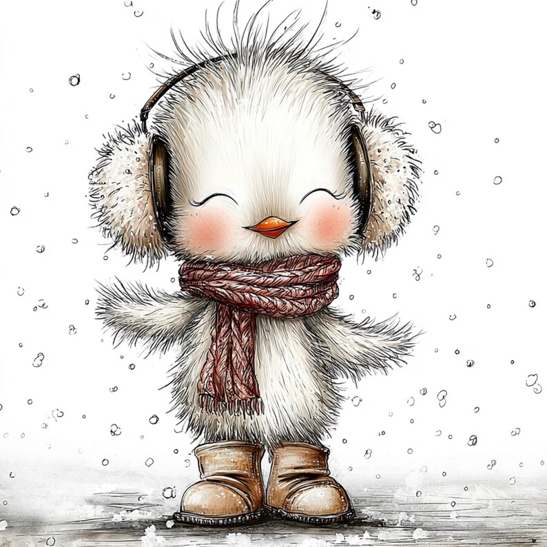 29 Cute Winter Animals Clipart Bundle PNG JPG | Cozy Snowmen & Cute ...