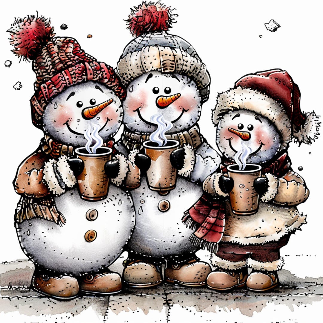 29 Cute Winter Animals Clipart Bundle PNG JPG | Cozy Snowmen & Cute ...