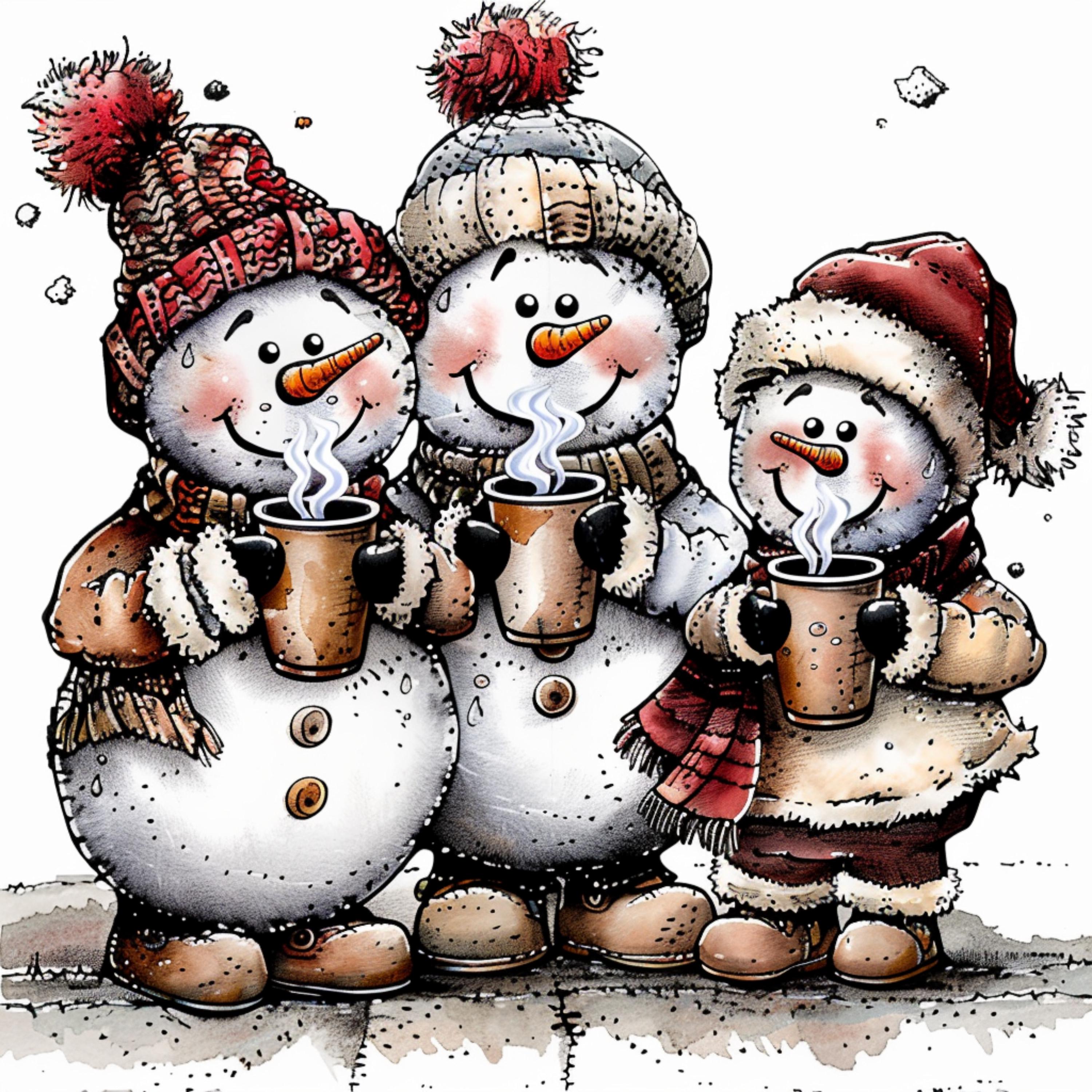 29 Cute Winter Animals Clipart Bundle PNG JPG | Cozy Snowmen & Cute ...