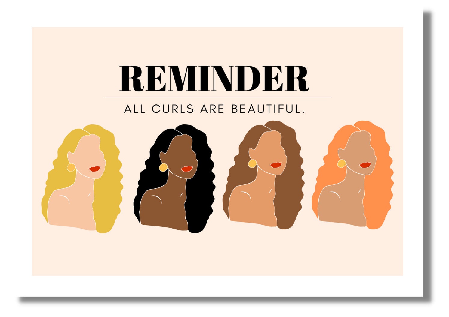 Poster all Curls Are Beautiful Women With Curly Hair Decoration, Gifts ...