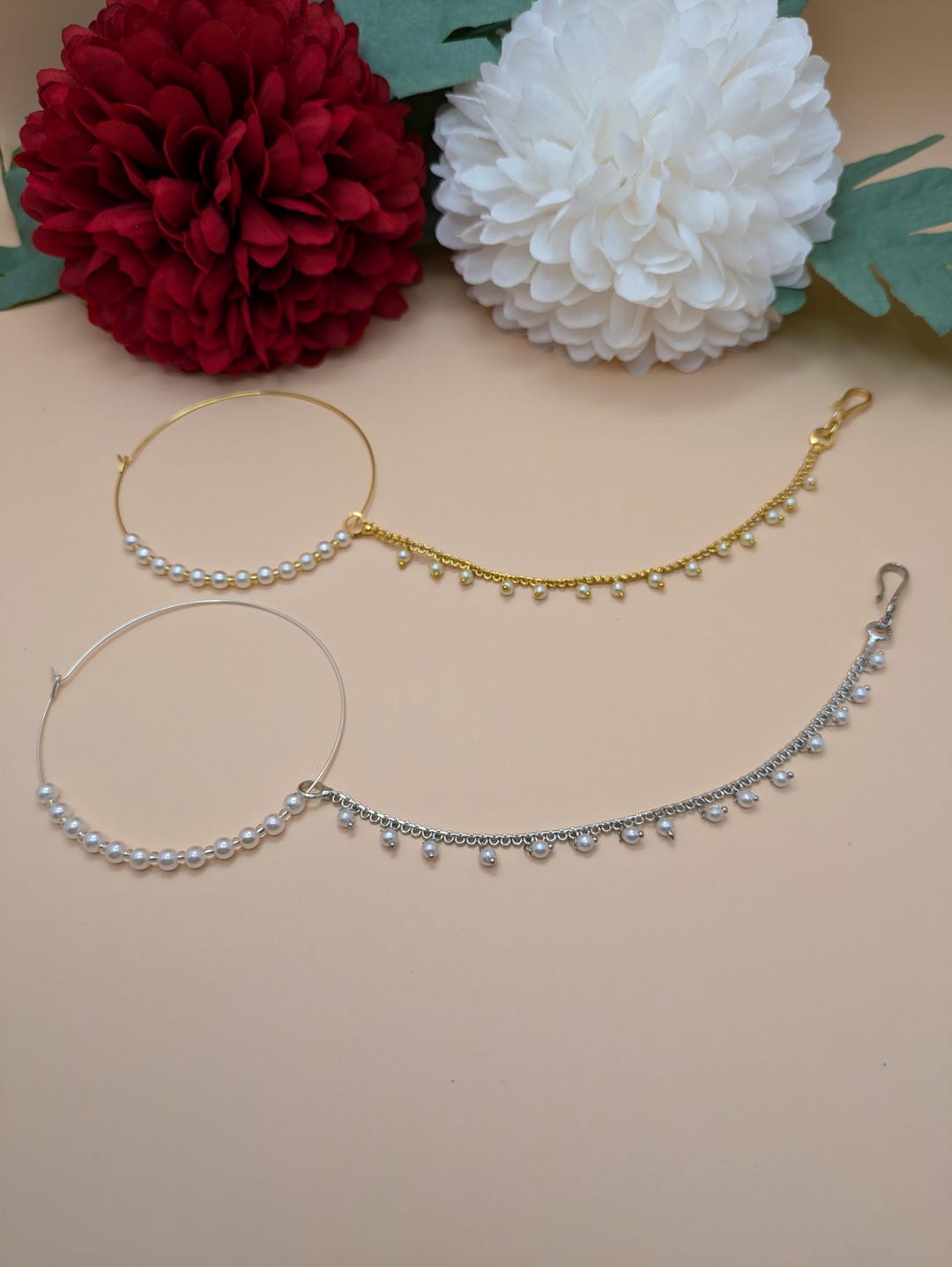 Indian Jewelry, Nose Ring, Nose Hoop, Clip on Nath, Gold Nathni, Nose ...