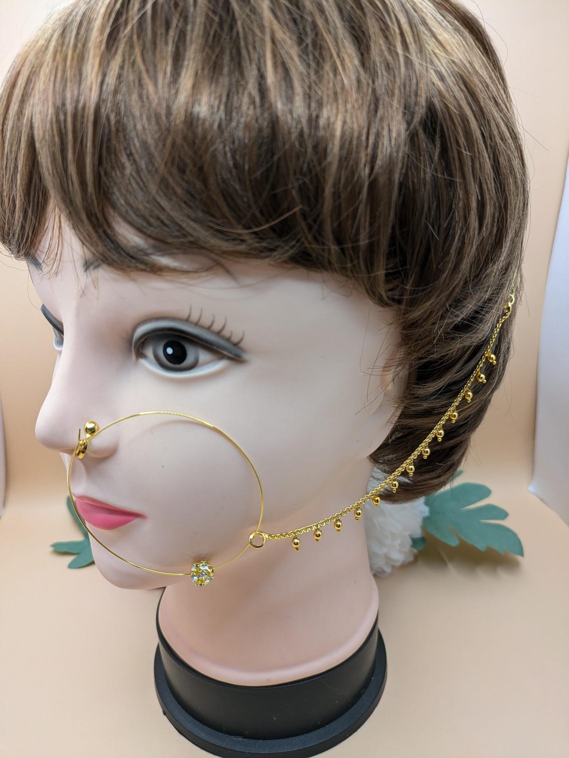 Indian Jewelry, Nose Ring, Nose Hoop, Clip on Nath, Gold Nathni, Nose ...