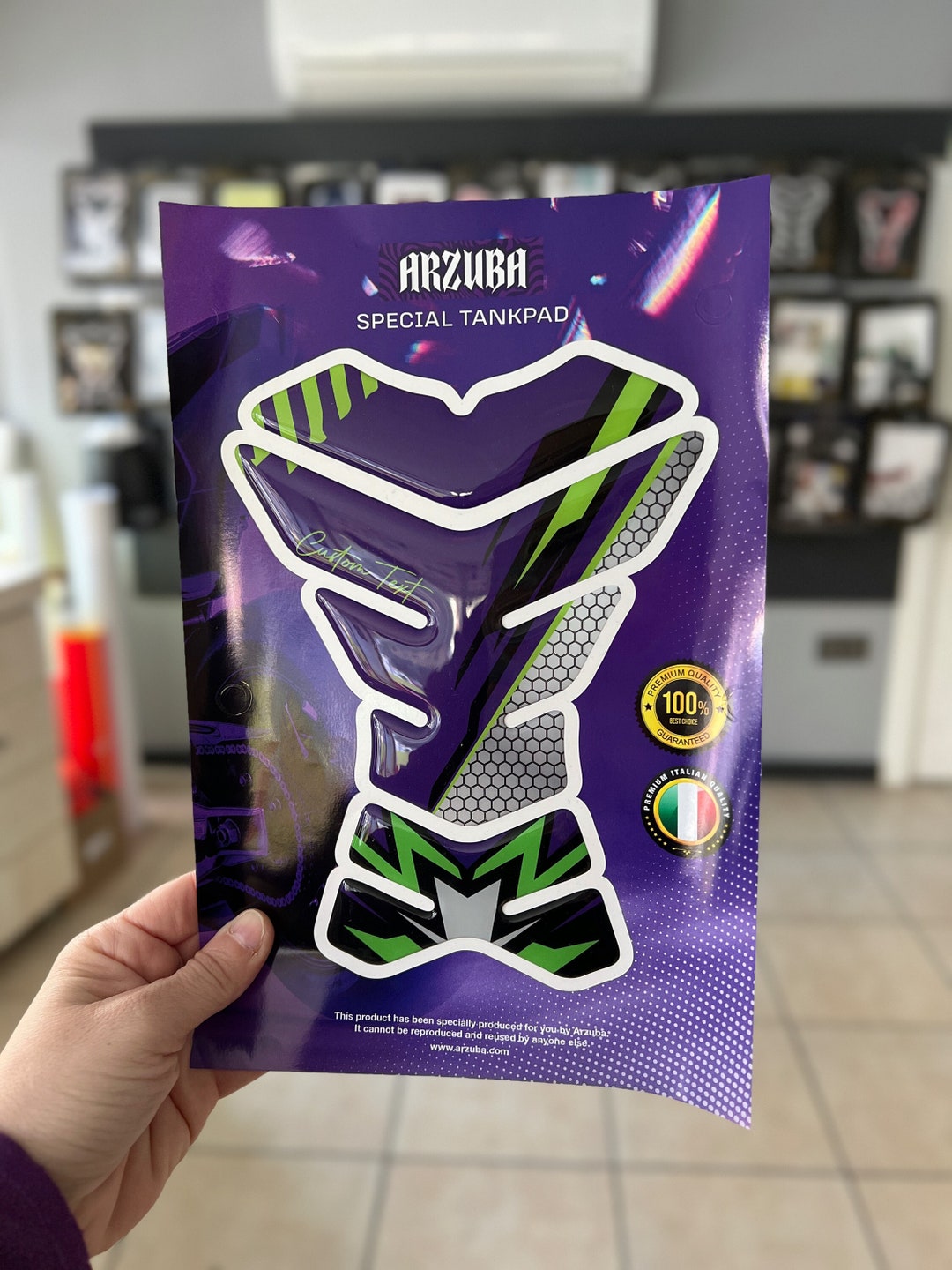 Abstract Custom Text Purple Design, Universal Tank Pad, Motorcycle Tank ...