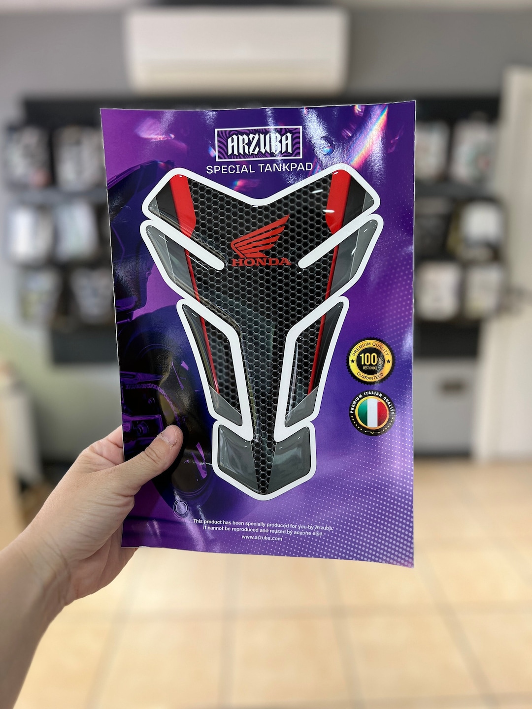 Carbon Honda Red Design, Universal Tank Pad, Motorcycle Tank Protector ...