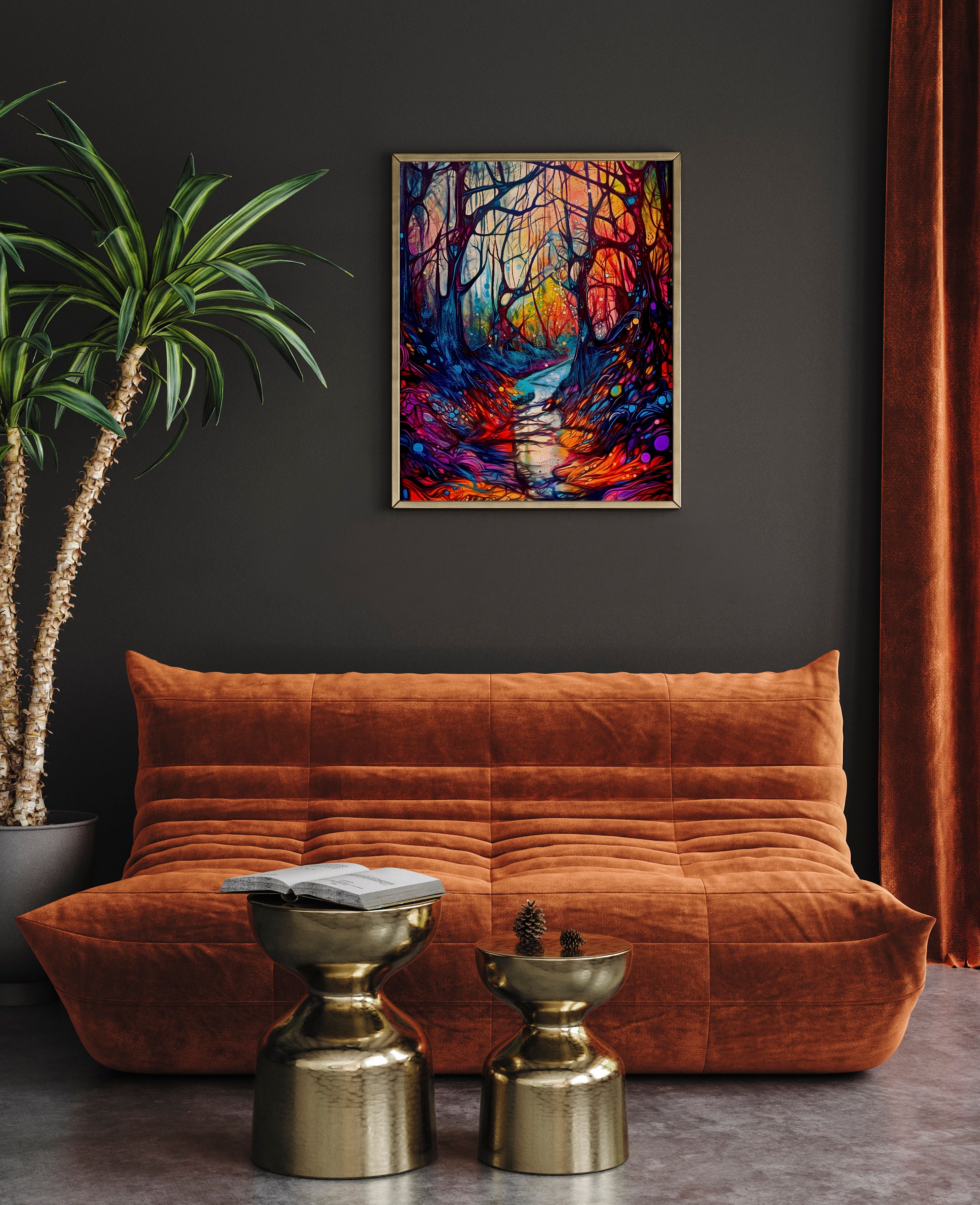 Abstract Enchanted Magical Forest Woods Wall Art | Modern Wall ...