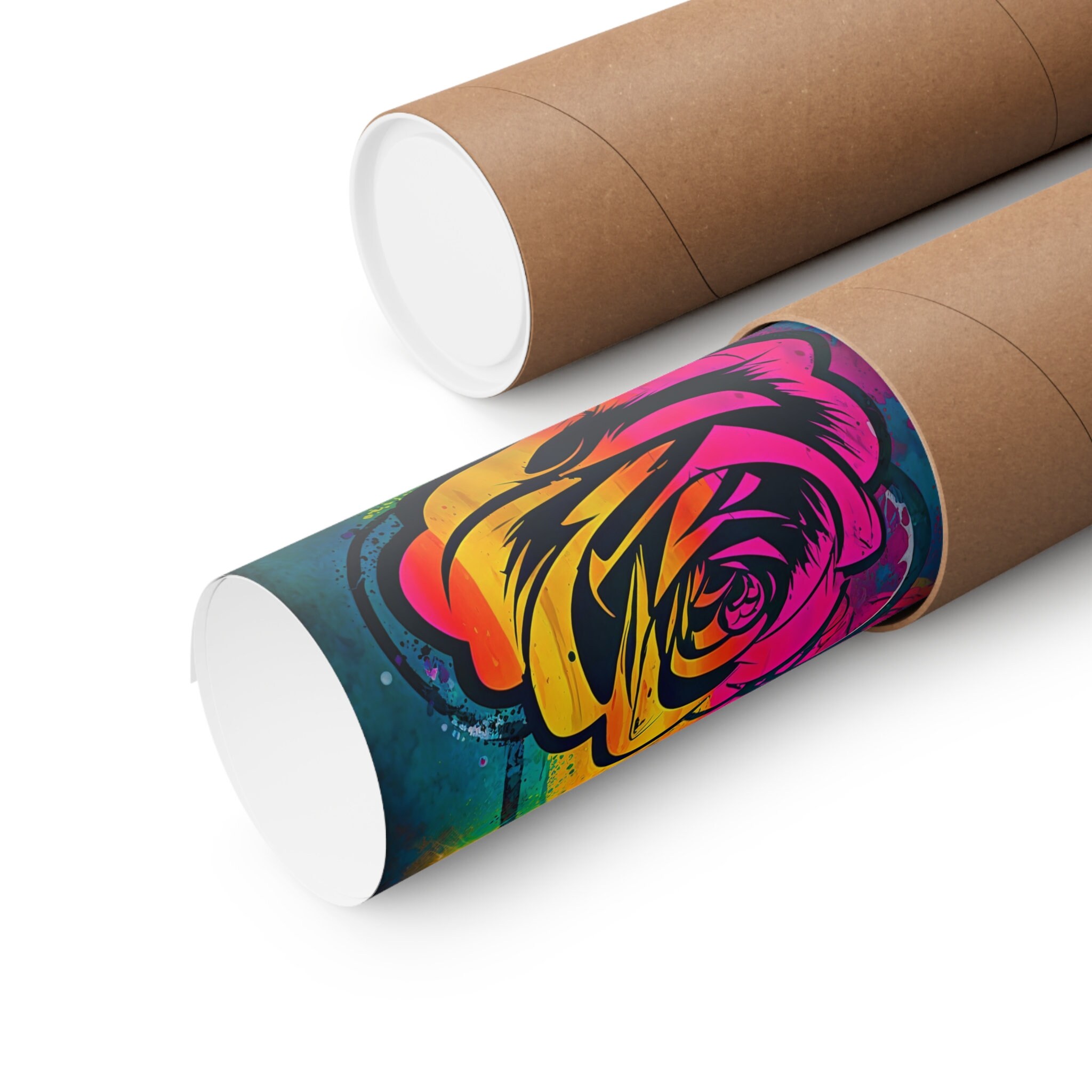 Graffiti Rose Floral Wall Art | Streetart Flower Illustration Colorful ...