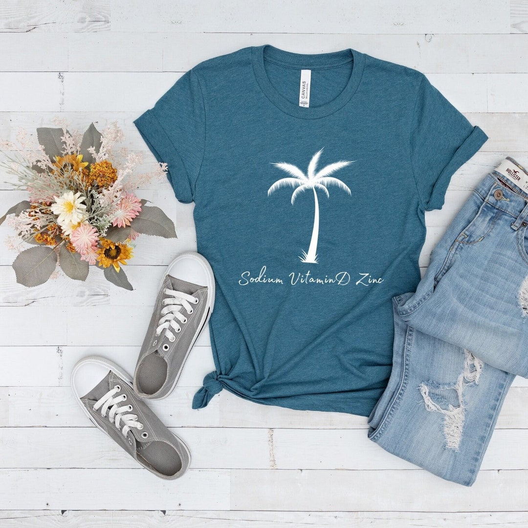 Summer Palm Tree Shirt, Tropical T-shirt, Beach Vacation Tee, Seaside ...