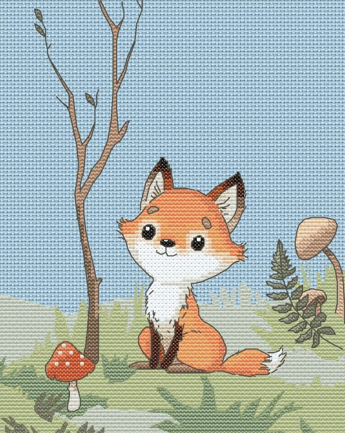 Baby Fox Cross Stitch Pattern - Instant PDF Download - Etsy