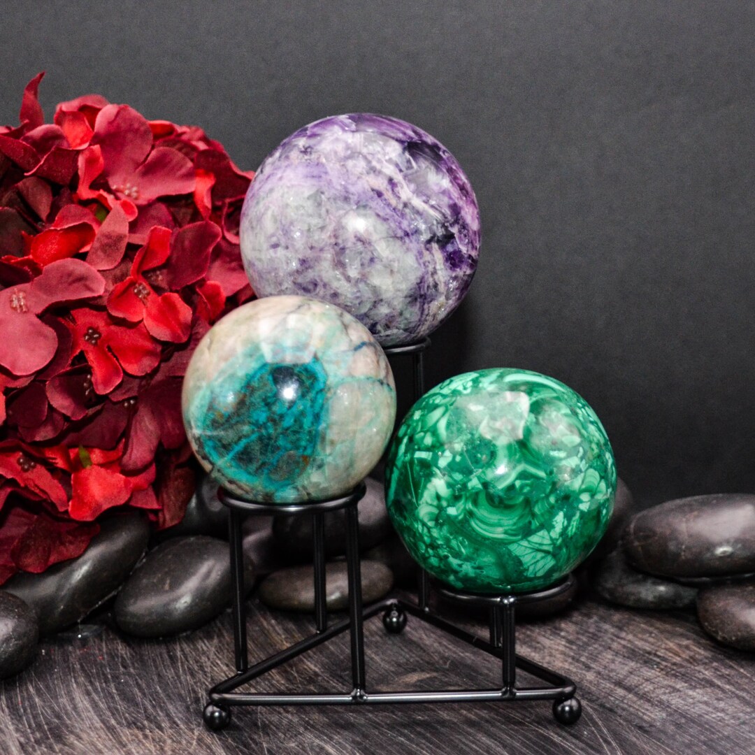 Modern Three-tier Black Metal Crystal Ball Stand - Etsy