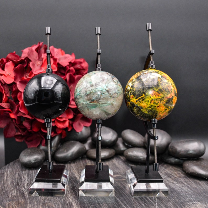 Modern Black Caliper Crystal Display Stand With Acrylic Base - Etsy