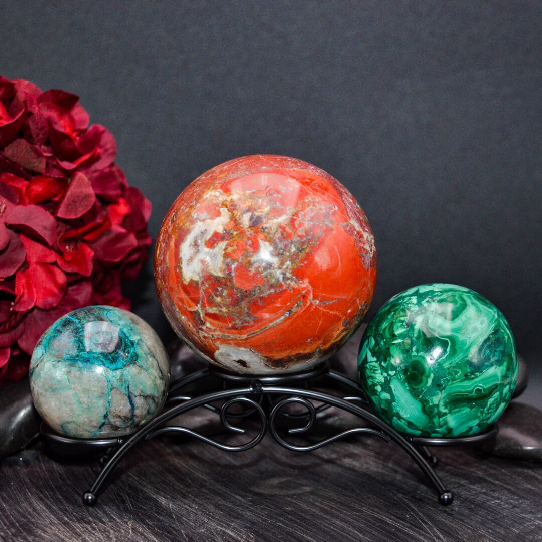 Three-tier Black Metal Crystal Ball Stand - Etsy