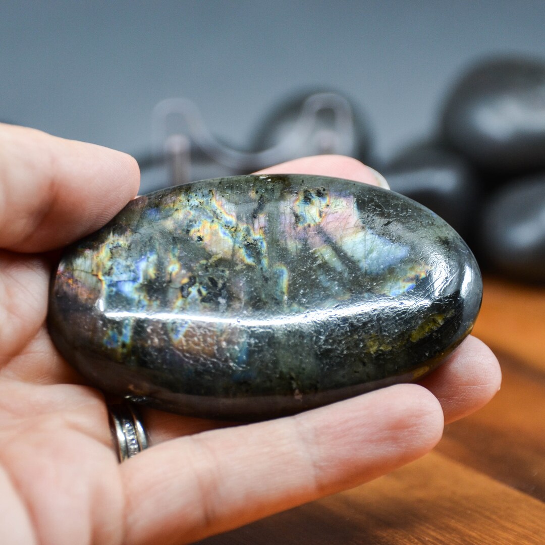 Stunning! Large Spectrolite Palm Stone - Etsy