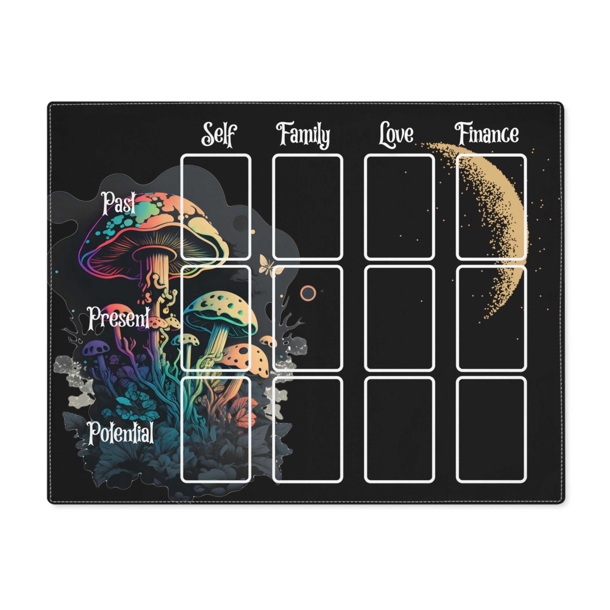 General Reading Tarot Cloth, Mushroom Moon Tarot Spread Mat, Dark ...