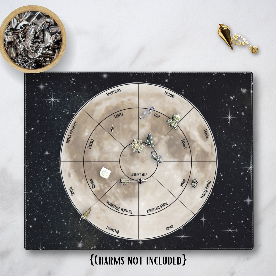 Full Moon Charm Casting Cloth Mat, Celestial Fortune Telling Tool for ...