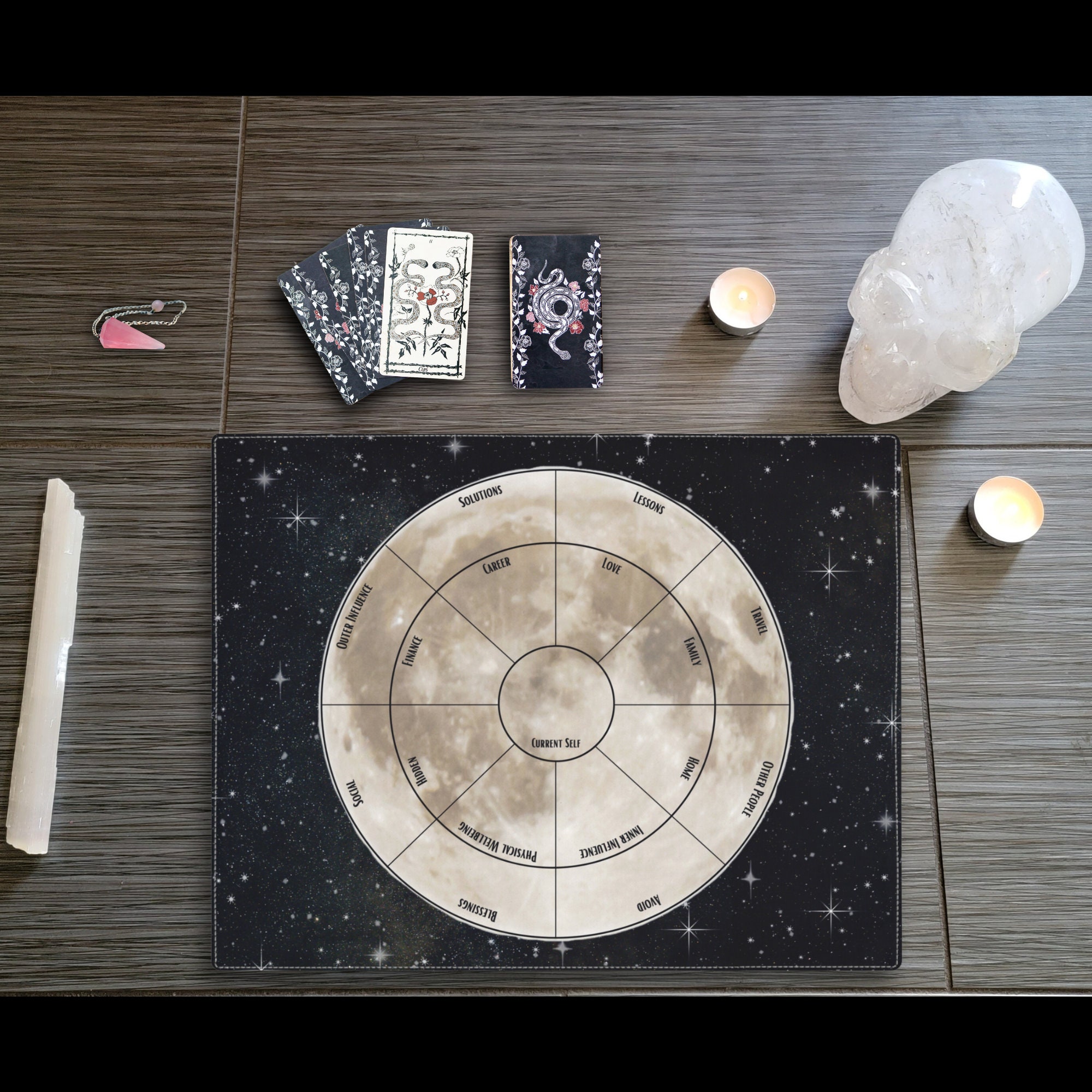 Full Moon Charm Casting Cloth Mat, Celestial Fortune Telling Tool for ...