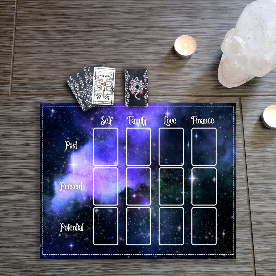 Tarot Cloth for General Reading, Galaxy Print Tarot Spread Mat ...