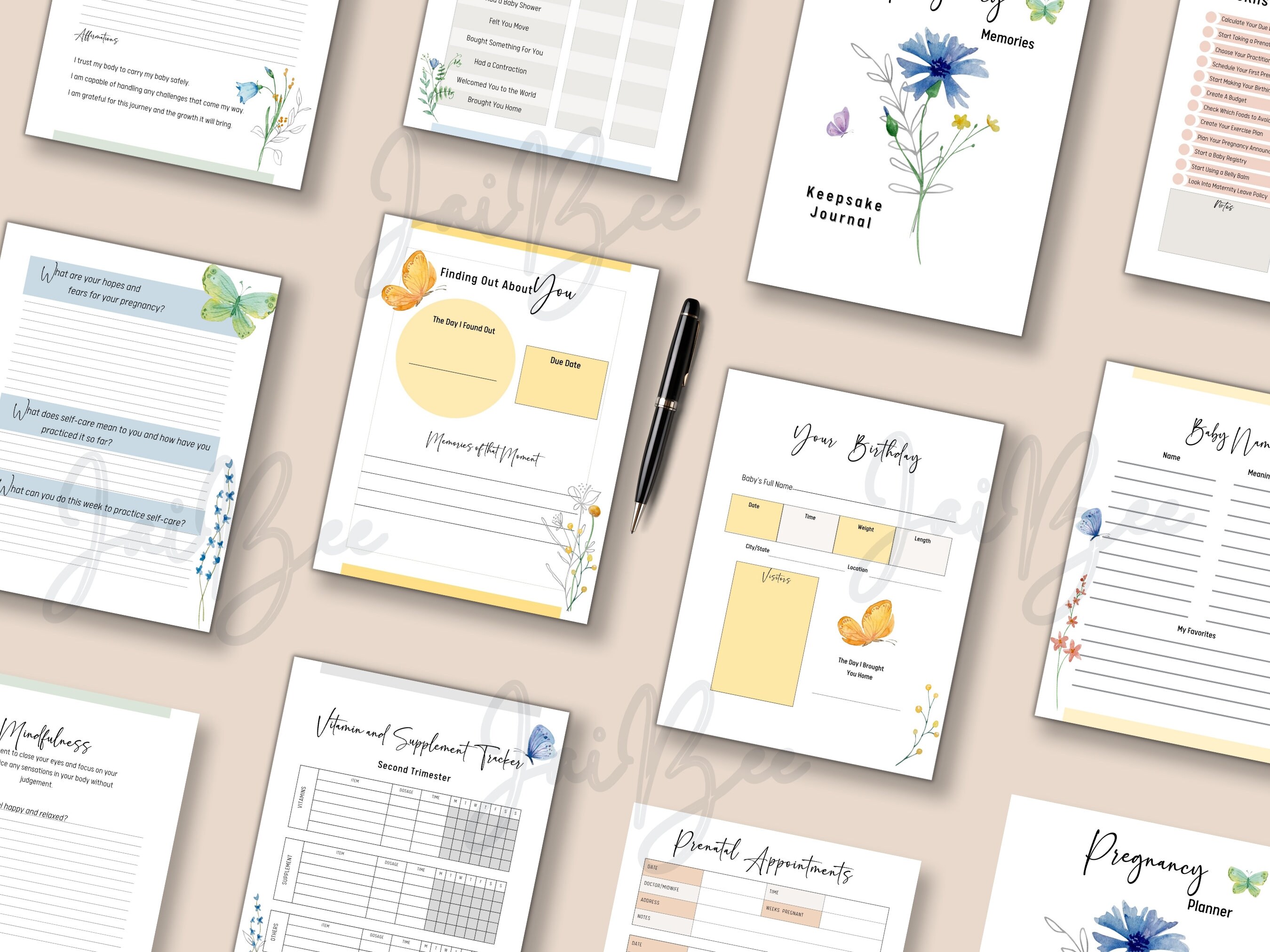 Pregnancy Planner Printable Pregnancy Journal, Baby Memory Book Gift ...