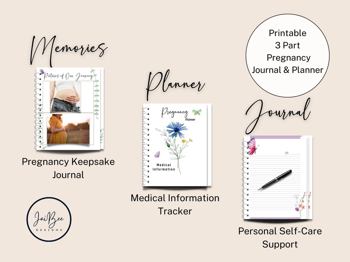 Pregnancy Planner Printable Pregnancy Journal, Baby Memory Book Gift ...