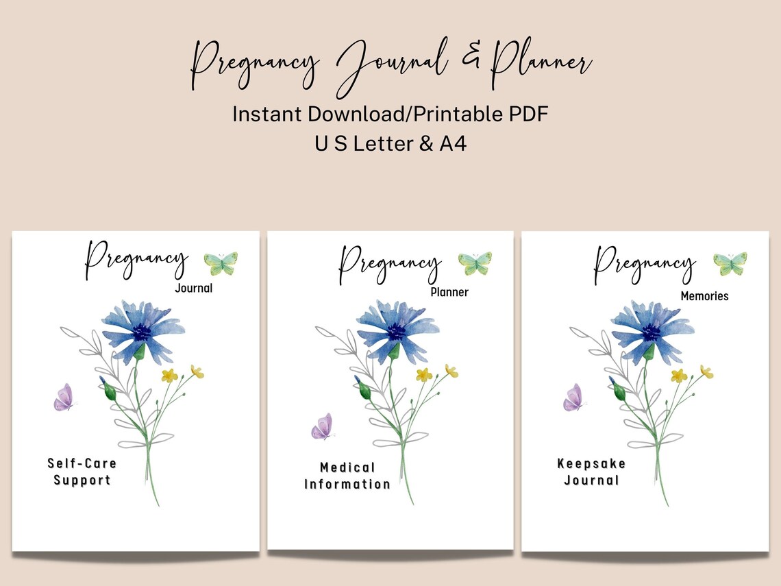 Pregnancy Planner Printable Pregnancy Journal, Baby Memory Book Gift ...