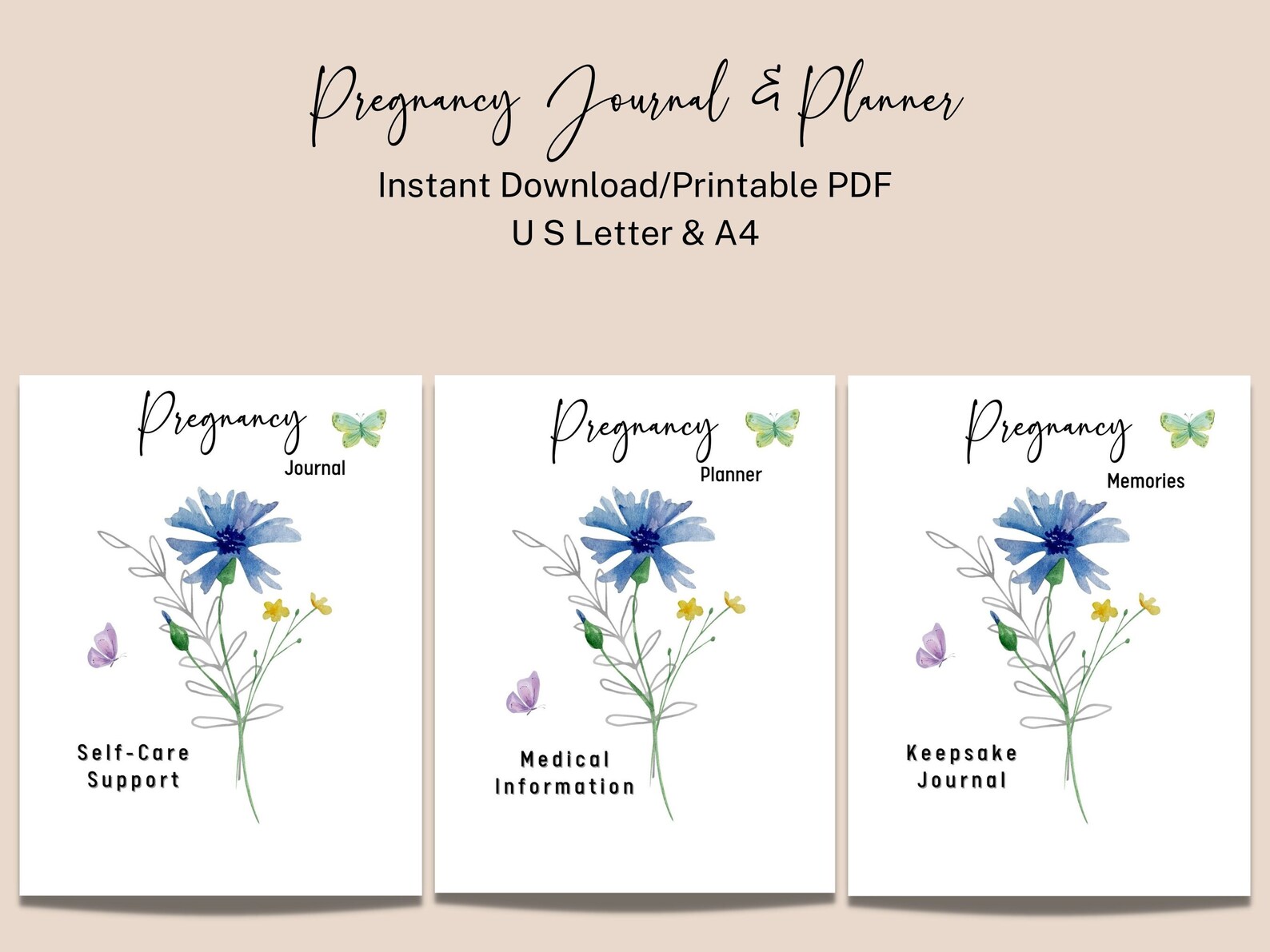 Pregnancy Planner Printable Pregnancy Journal, Baby Memory Book Gift ...
