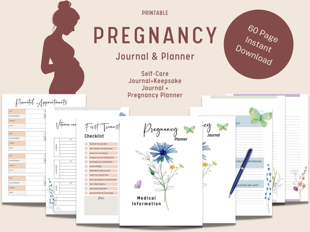 Pregnancy Planner Printable Pregnancy Journal, Baby Memory Book Gift ...