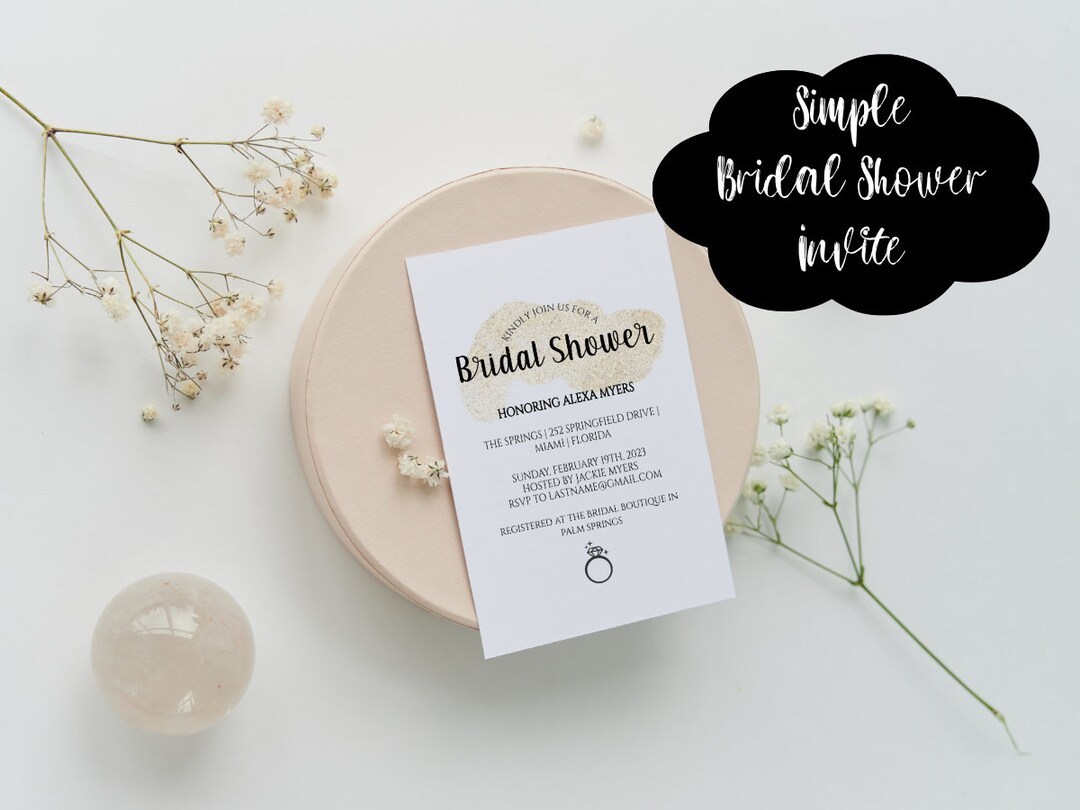 Simple BRIDAL SHOWER Invite, Digital Invite, DIY Editable Bridal Shower ...