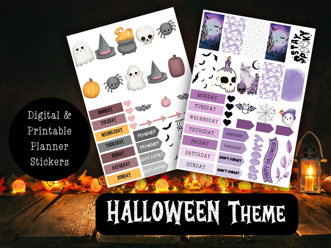 HALLOWEEN Digital Stickers for Goodnotes, Digital Planner Stickers ...