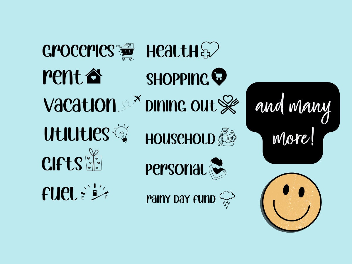 Cash Saving Envelope Labels, Printable DIY Money Saving Labels ...