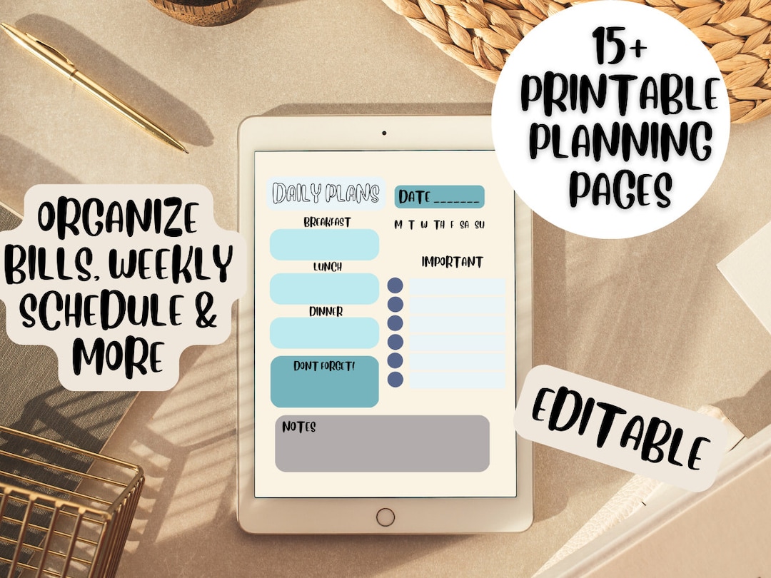 15+ Printable Planning Pages, Digital Planning Pages, Finance Tracker ...