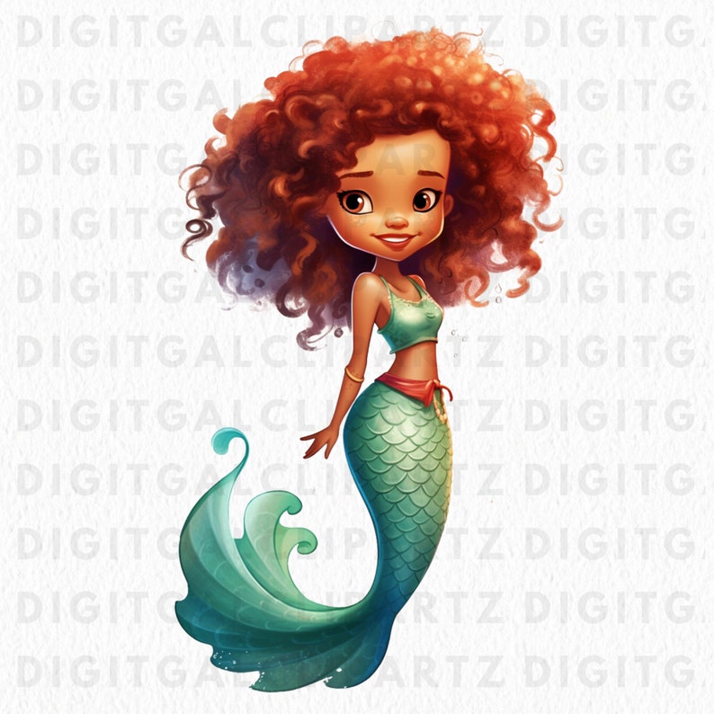 Red Hair Melanin Mermaid/black Girl Magic 04 Transparent PNG - Etsy ...