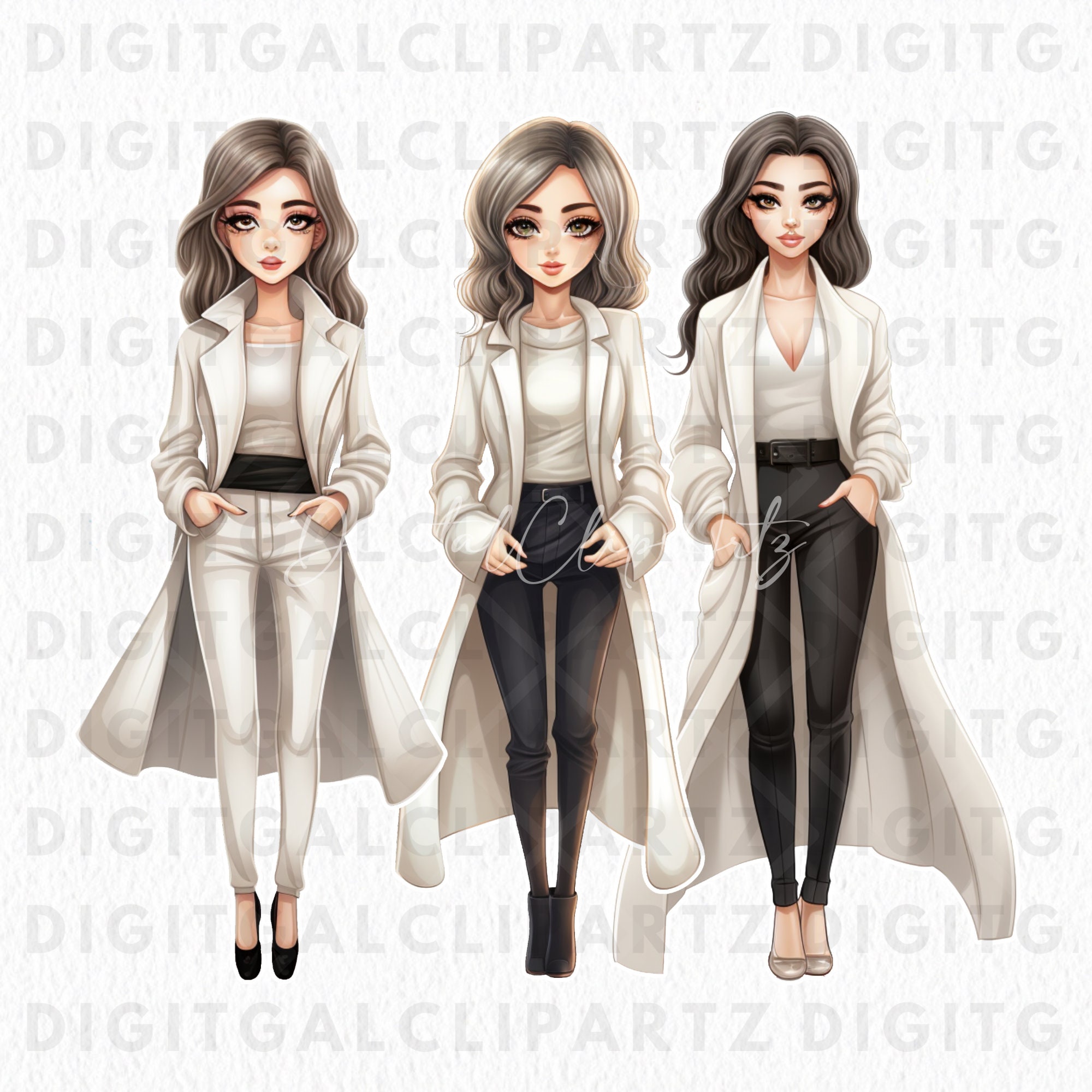 Boss Lady Clip Art - 12 Transparent PNG Files-digital Download - Girl ...