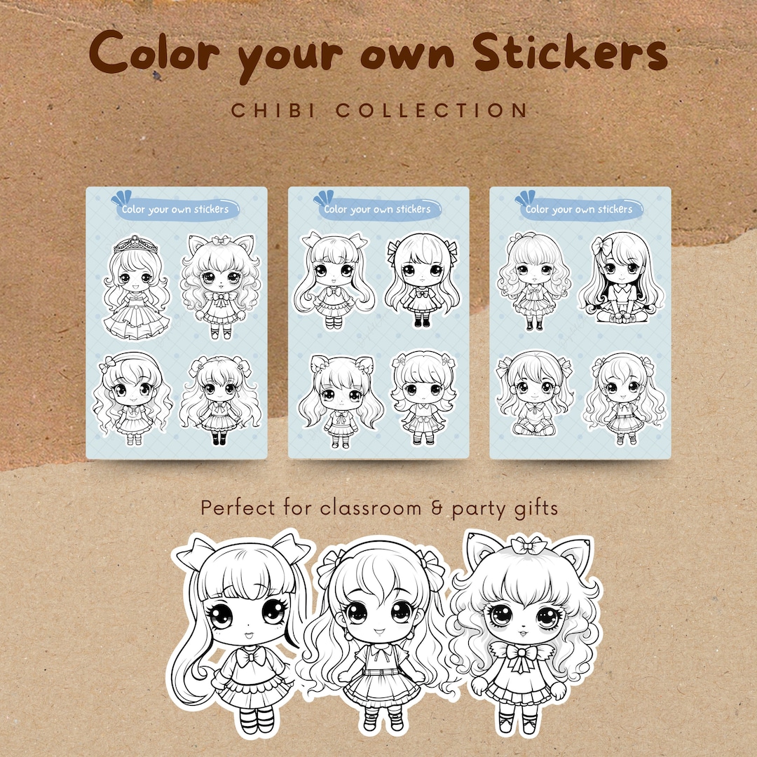 Color Your Own Stickers - Party Gifts Classroom Gifts Print Your Own ...