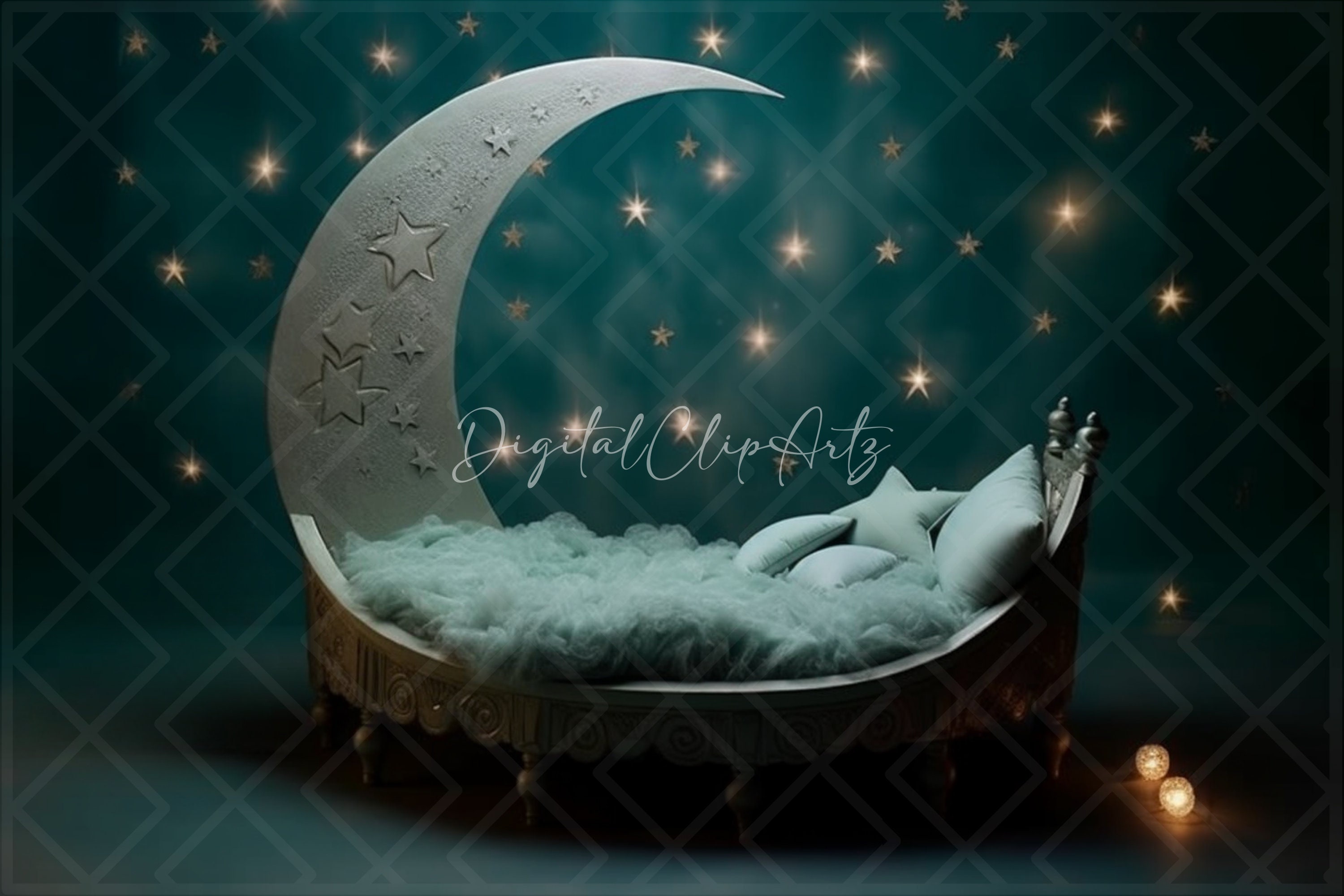 Crescent Moon Backdrop, Digital Photography Backdrop, Digital Composite ...