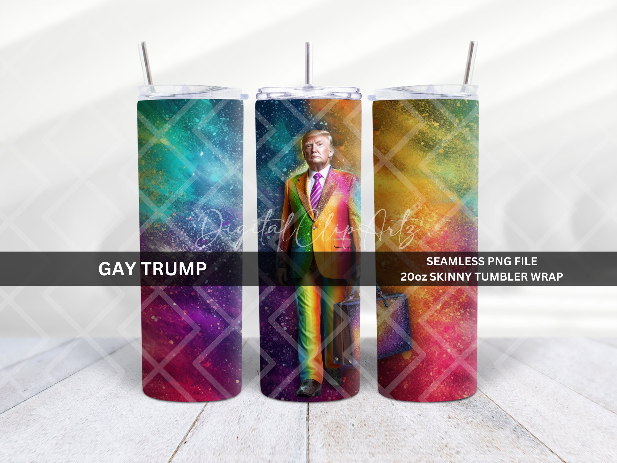Trump Pride Trump LGBT Gay Pride Month Sublimation 20oz Skinny Tumbler ...