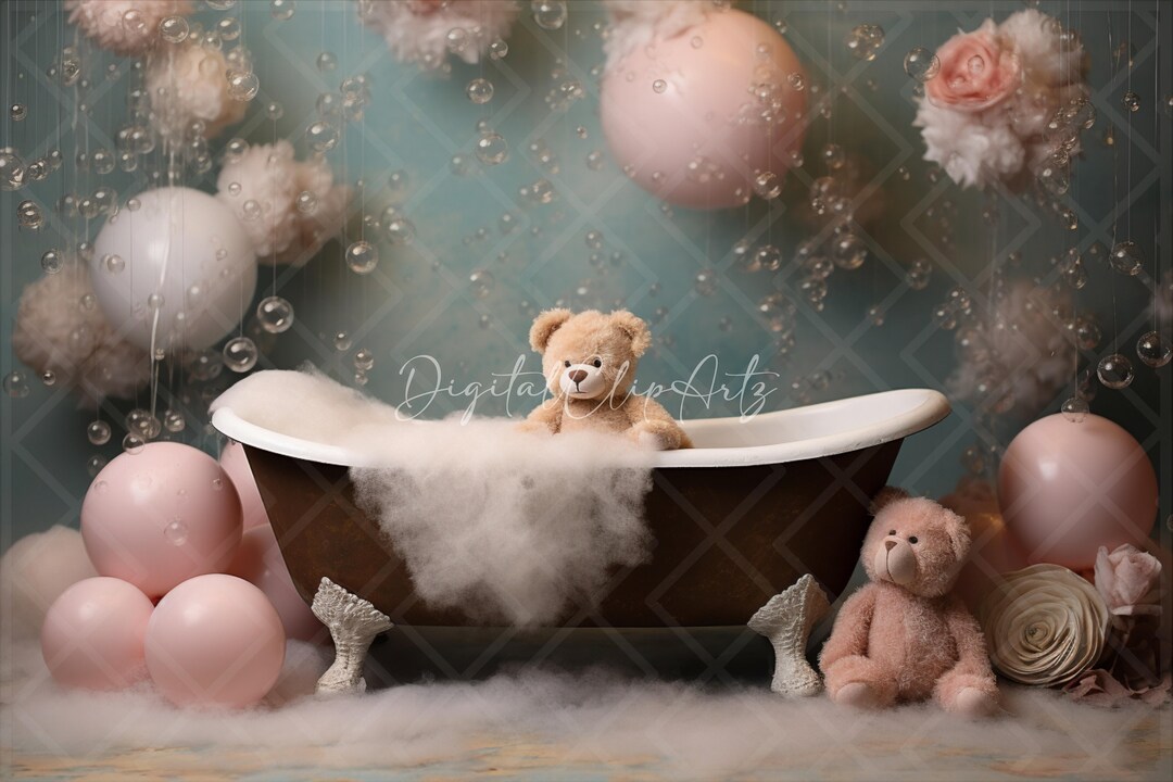 Bubble Bath Kids Digital Backdrop Digital Photography Backdrop, Digital ...
