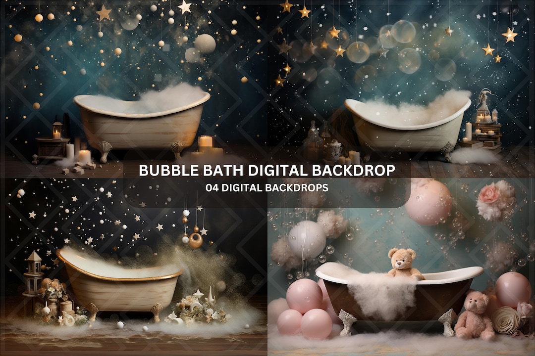 Bubble Bath Kids Digital Backdrop Digital Photography Backdrop, Digital ...