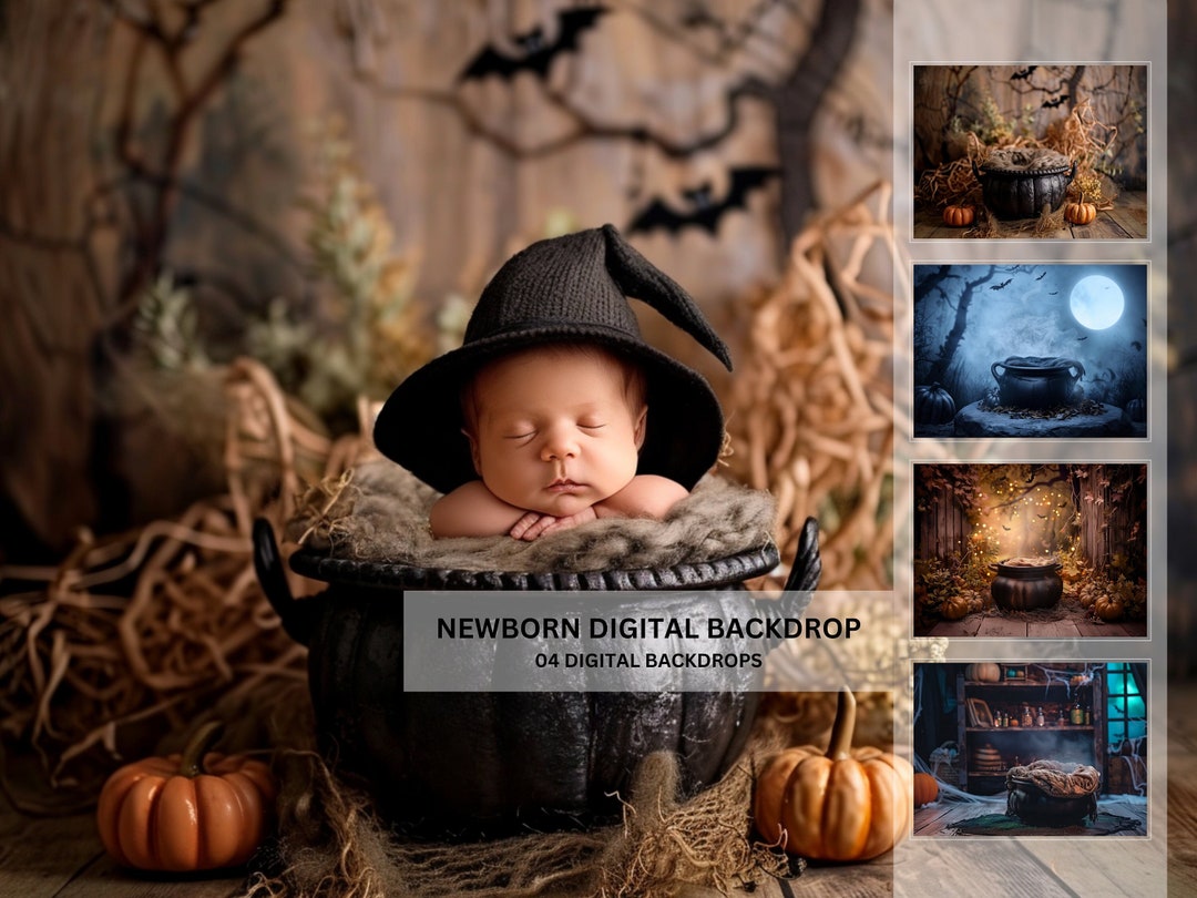 Newborn Halloween Digital Backdrop, Digital Photography Backdrop ...