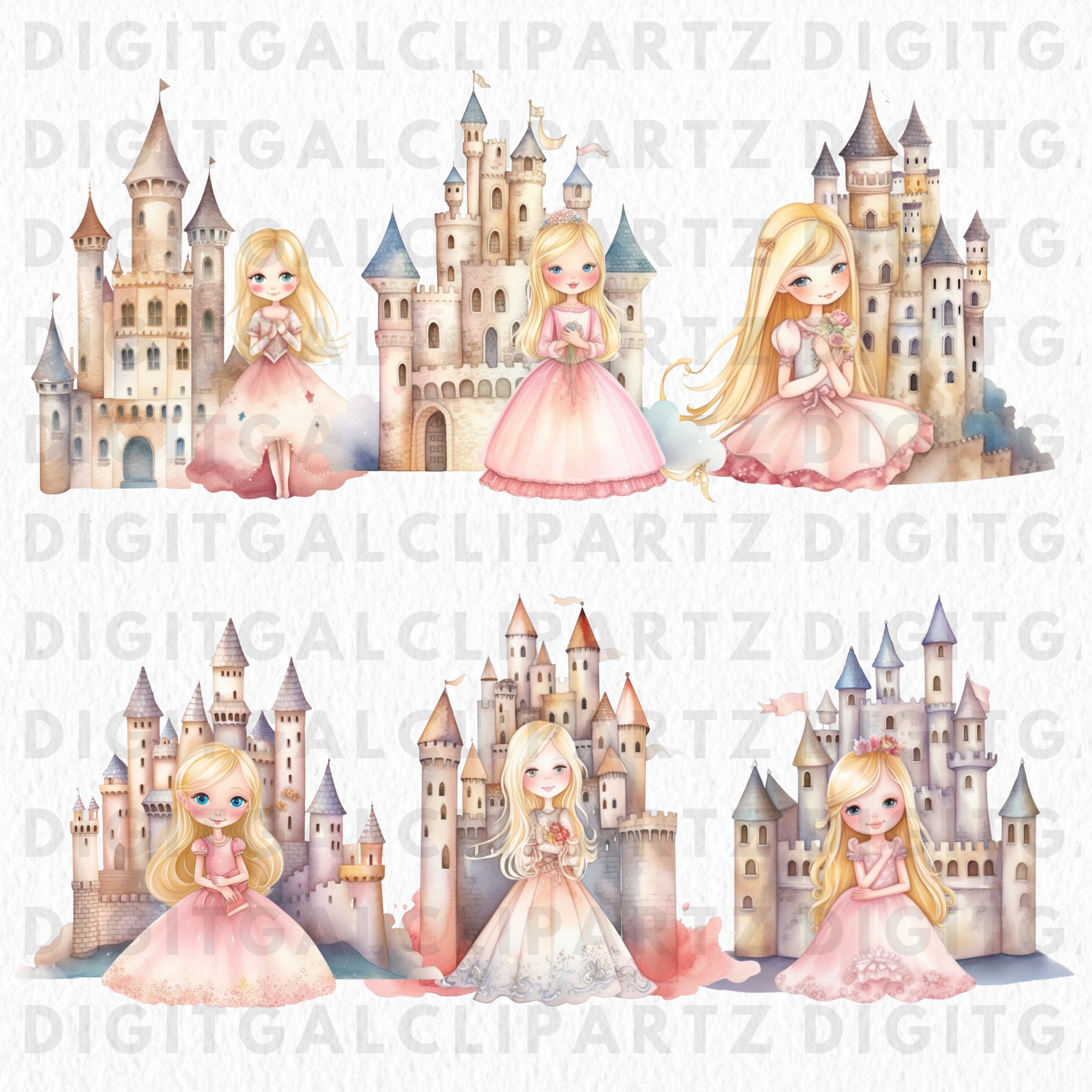 Watercolor Little Princess IV Clip Art- 06 Transparent PNG Files ...