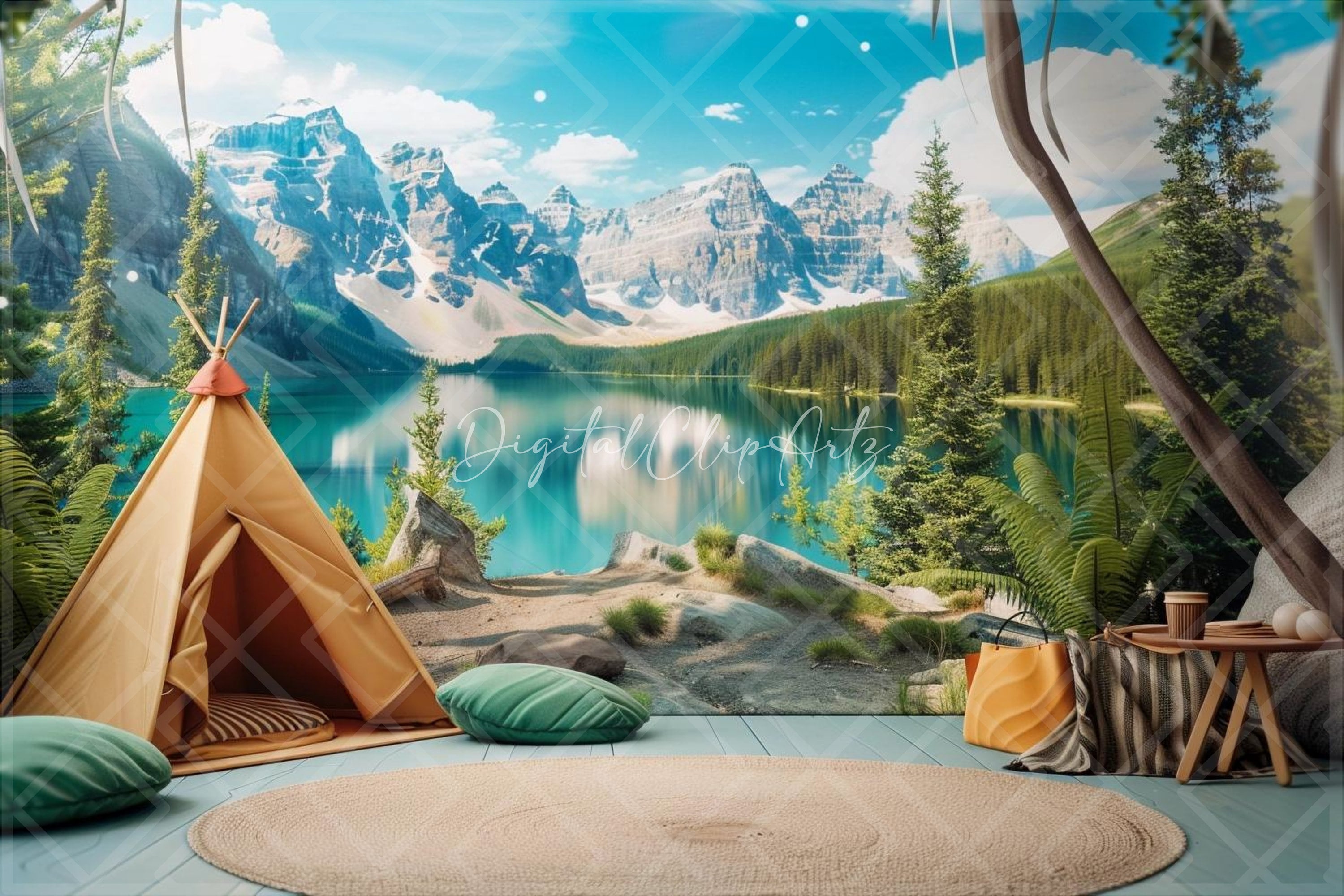 Great Outdoors Camping Digital Backdrop Digital Photography Backdrop ...
