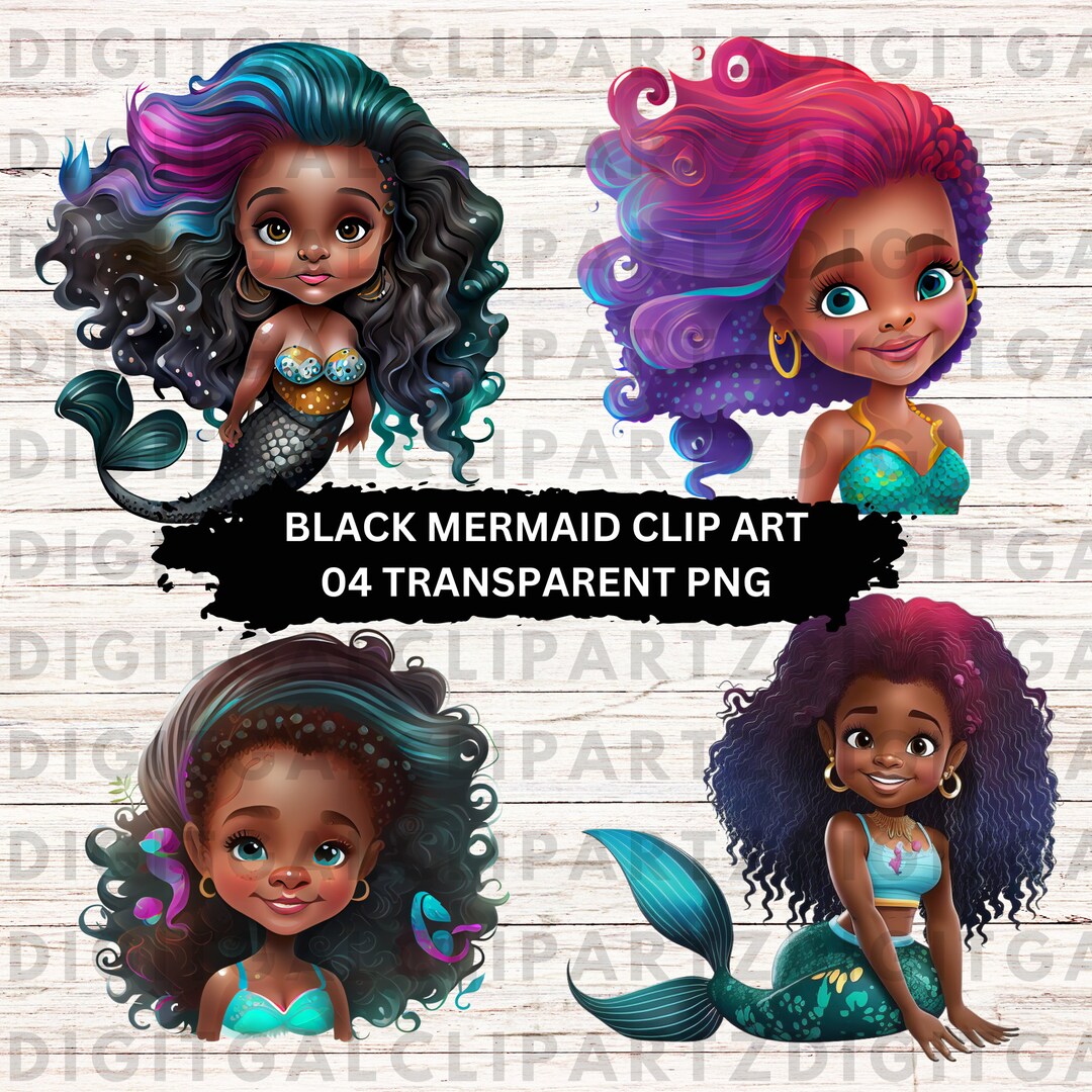 Black Girl Mermaid/black Girl Magic - 04 Transparent PNG Files ...