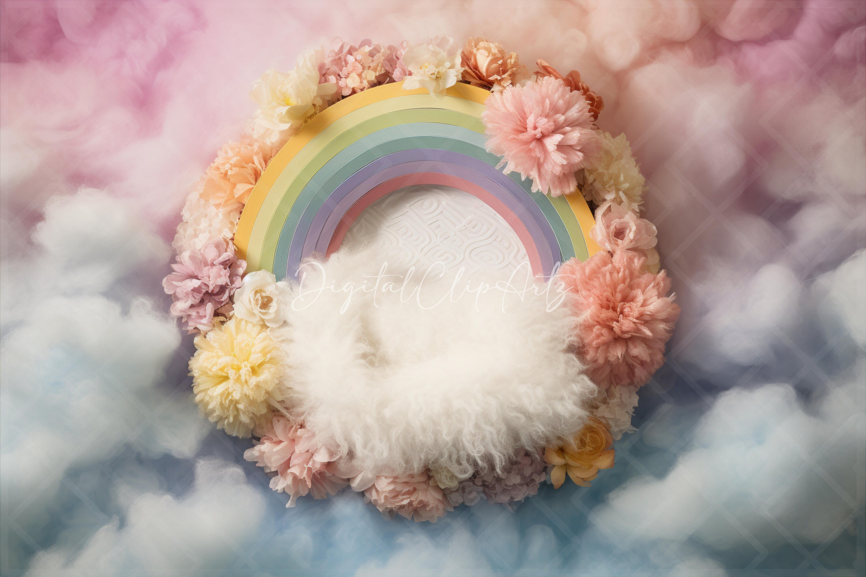 Rainbow Newborn Digital Backdrop, Digital Photography Backdrop, Digital ...