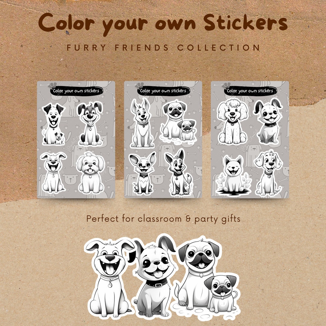 Color Your Own Stickers - Party Gifts Classroom Gifts Print Your Own ...