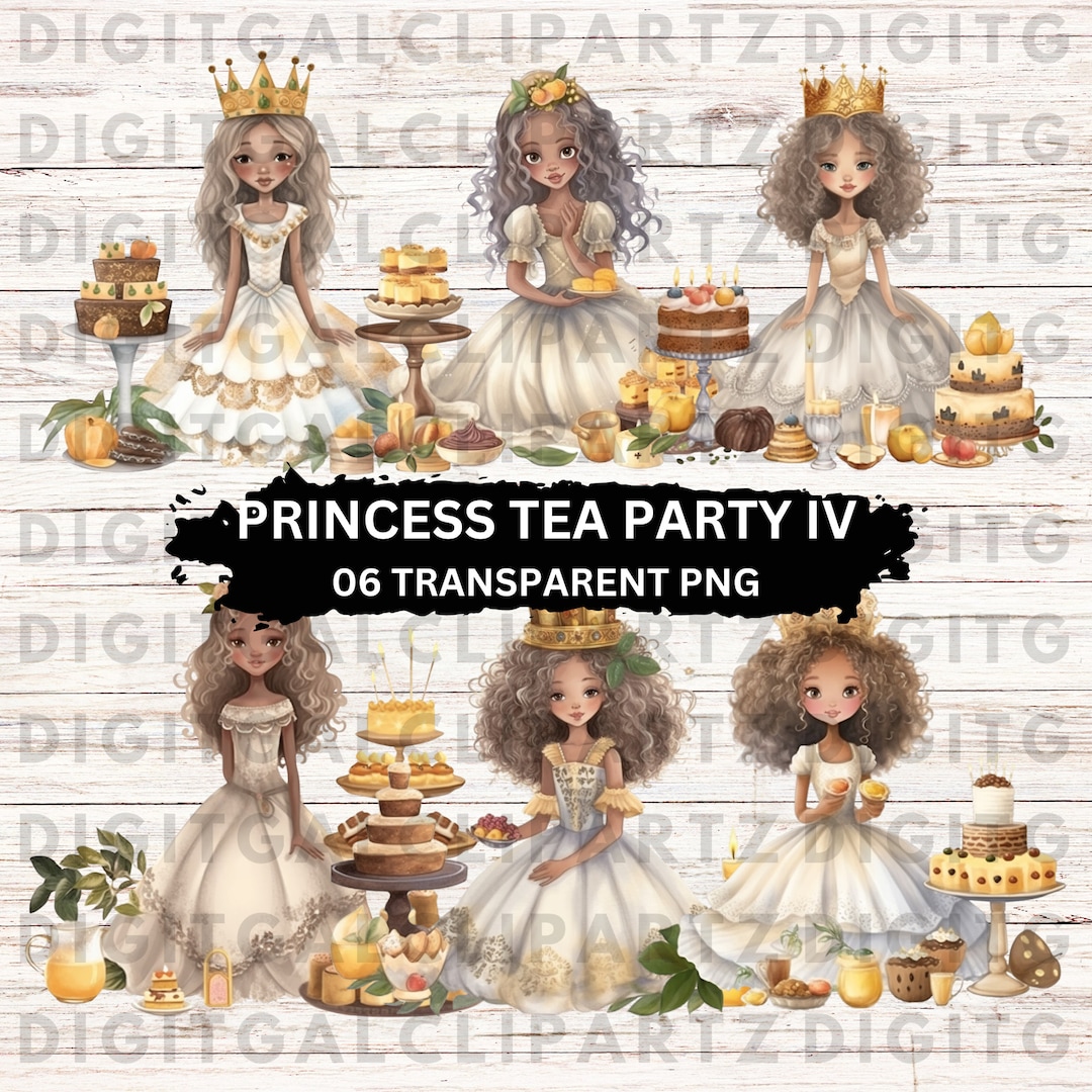 Little Princess Tea Party IV Clip Art 06 Transparent PNG Files Digital ...