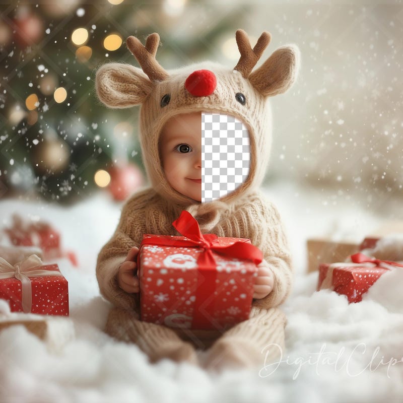 Reindeer Overlay - Etsy