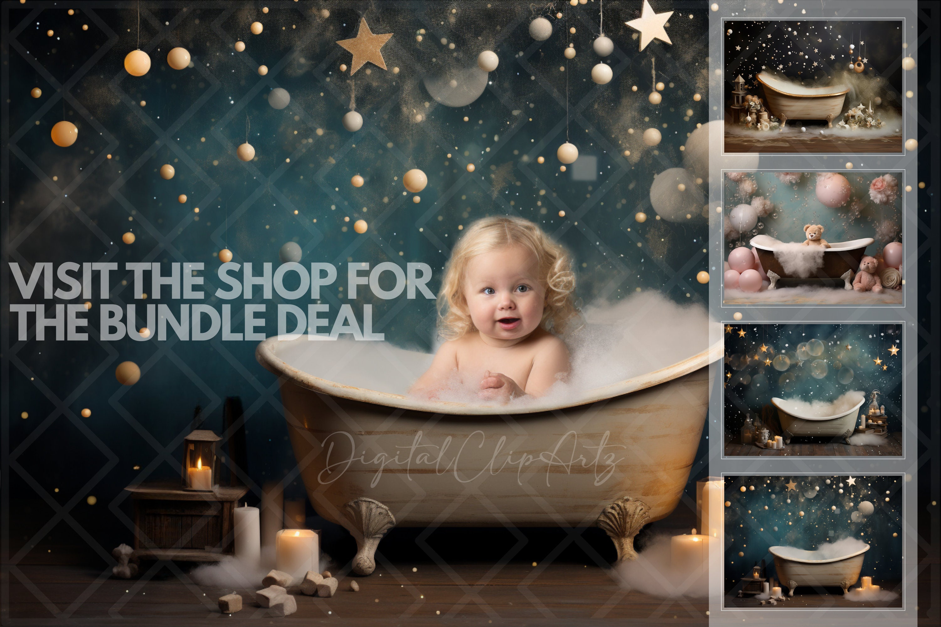 Bubble Bath Kids Digital Backdrop Digital Photography Backdrop, Digital ...